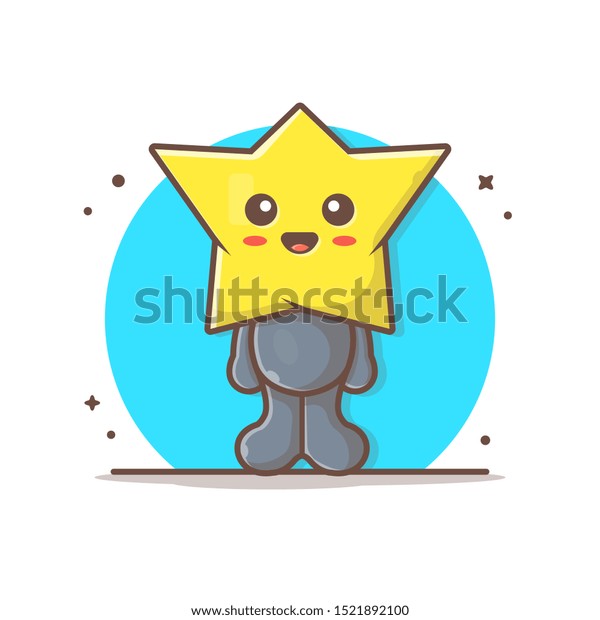 Cute Star Mascot Character Vector Icon Stock Vector (Royalty Free ...