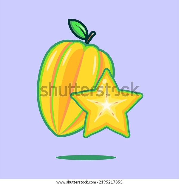 Cute Starfruit Icon Vector Illustration On Stock Vector (Royalty Free ...