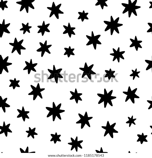 Cute Stars Simple Pattern Nursery Illustration 스톡 벡터(로열티 프리) 1185178543