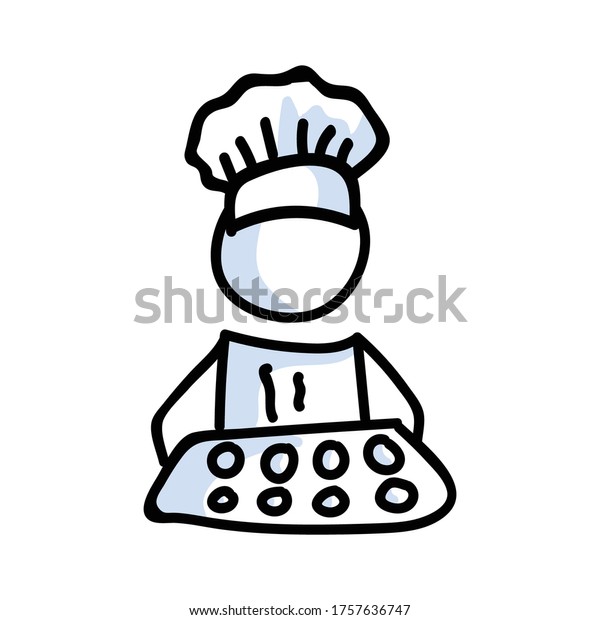 Cute Stick Figure Chef Baker Cookie Stock Vector (Royalty Free ...