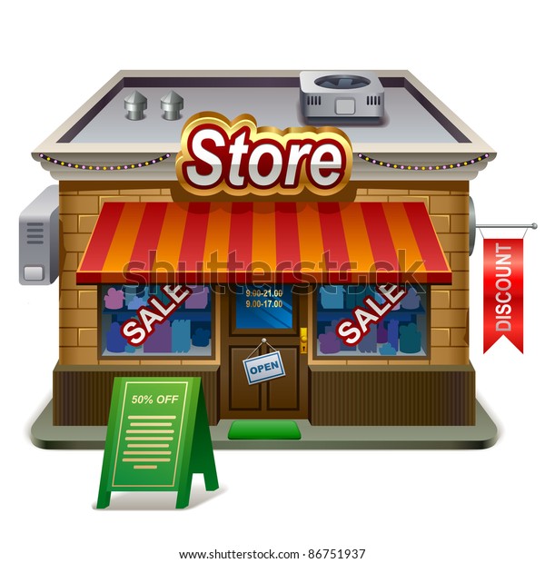 Cute Store Icon Xxl Icon Stock Vector (Royalty Free) 86751937