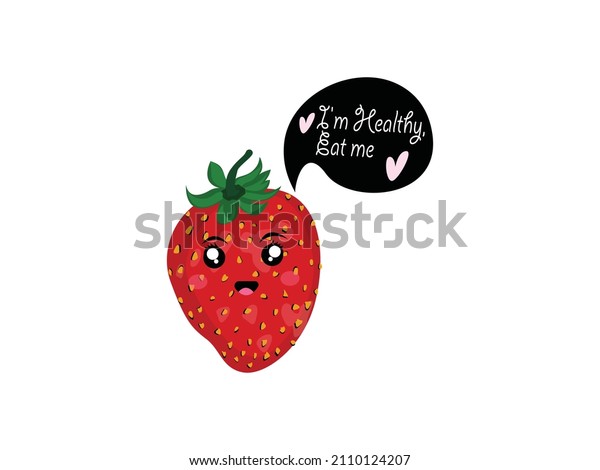 Illustration vectorielle de mignonne Fraises. Fruit : image vectorielle ...