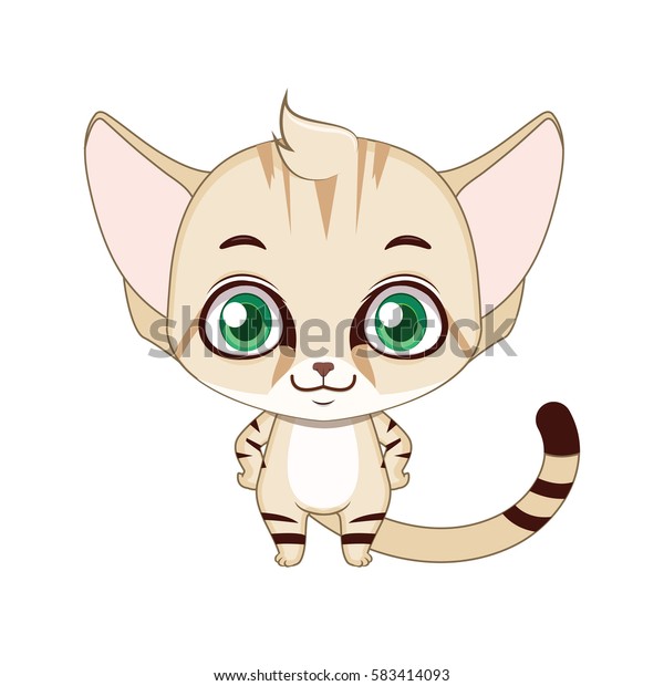 Cute Stylized Cartoon Sand Cat Illustration Stock Vector (Royalty Free ...