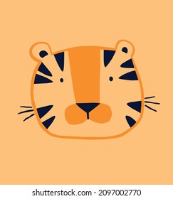 Cute Stylized Tiger Lighter Trace Stock Vector (Royalty Free ...