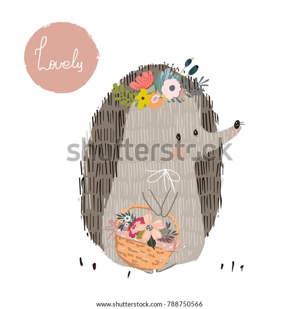 Cute Summer Hedgehog Stock Vector (Royalty Free) 788750566 | Shutterstock
