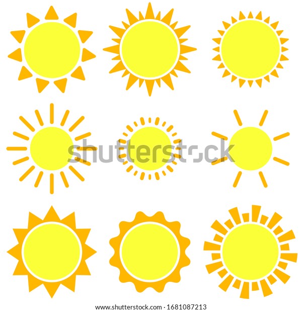 Ilustración de vectores Sun cortos en blanco