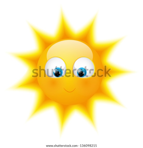 Cute Sunny Character Isolated On White Stock Vector (Royalty Free ...