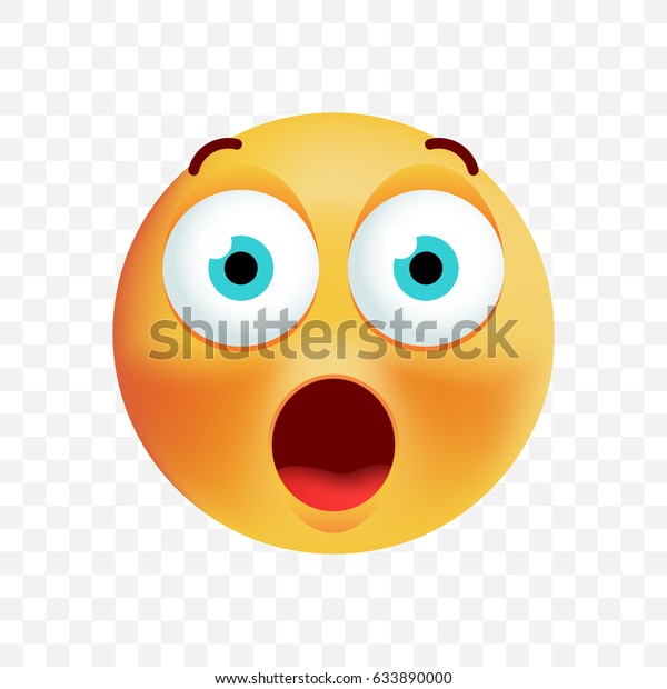 Cute Surprised Emoticon On White Background Stock Vector (Royalty Free ...