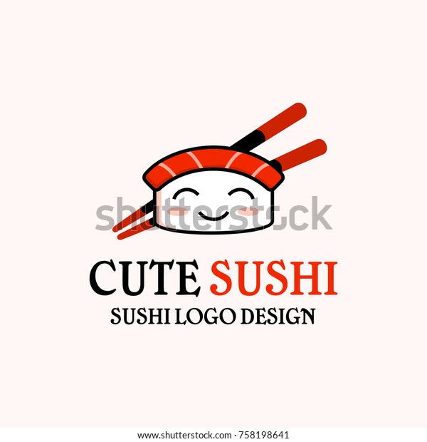 Cute Sushi Logo Design Eps 10 Stock Vector (Royalty Free) 758198641 ...