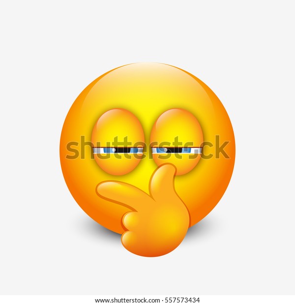 Cute Suspicious Emoticon Emoji Vector Illustration Stock Vector ...