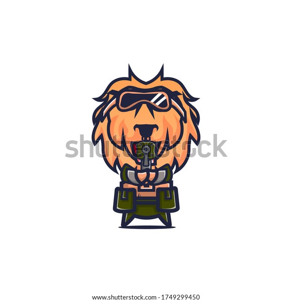 Cute Swat Troops Army Soldier Lion Stock Vector (Royalty Free ...