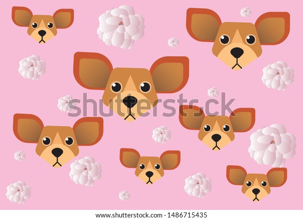 Cute Sweet Dog Face Flower Vector Stock Vector (Royalty Free ...