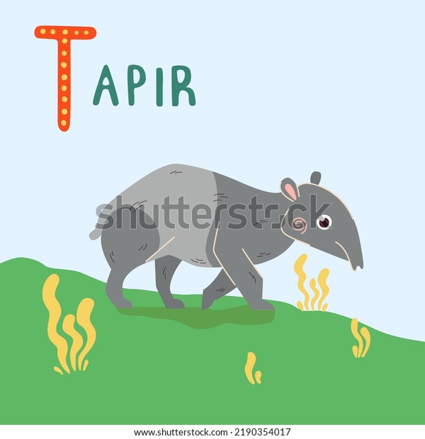 Ilustración vectorial de tapir de corte.: vector de stock (libre de ...