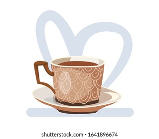Cute Tea Cup Heart Vector Illustration Stock Vector (Royalty Free ...