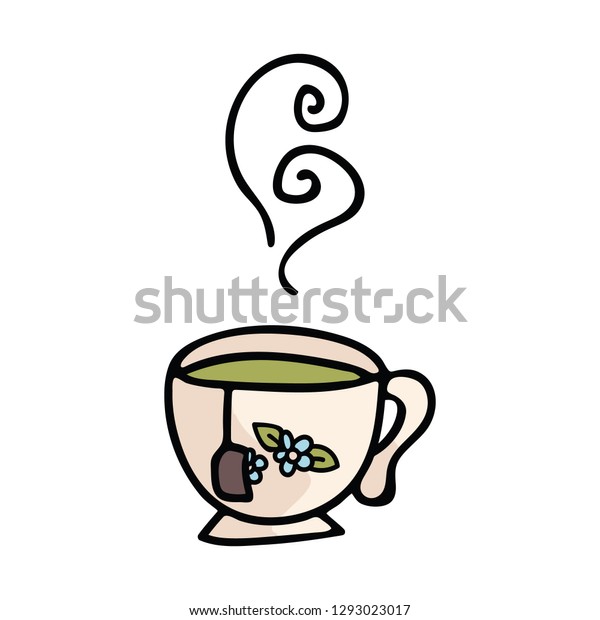 Cute Teacup Cartoon Vector Illustration Motif Stock Vector (Royalty ...