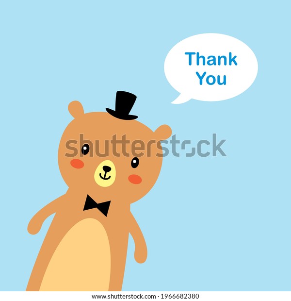 Cute Teddy Bear Boy Thank You Stock Vector (Royalty Free) 1966682380 ...