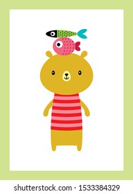Cute Teddy Bear Fish Wallpaper Stock Vector (Royalty Free) 1533384329 ...