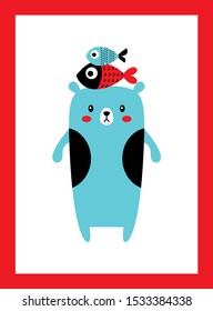 Cute Teddy Bear Fish Wallpaper Stock Vector (Royalty Free) 1533384338 ...