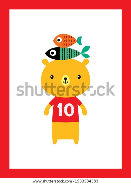 Cute Teddy Bear Fish Wallpaper Stock Vector (Royalty Free) 1533384383 ...