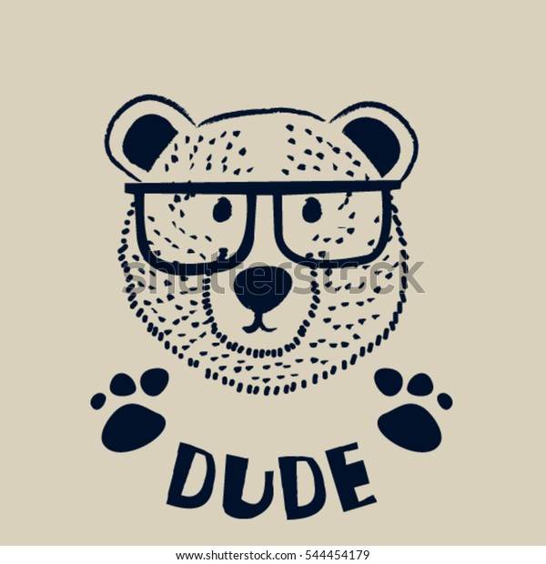 joli ours en peluche avec lunettes, : image vectorielle de stock (libre ...