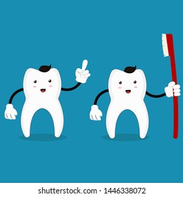 Chibi Teeth Illustration Clipart Medical Poster Stock Vector (Royalty ...