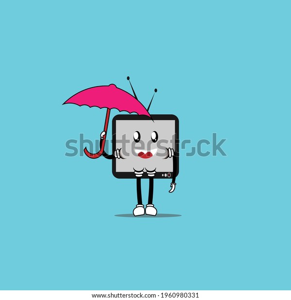 Cute Television Cartoon Mascot Vector Stock Vector (Royalty Free ...
