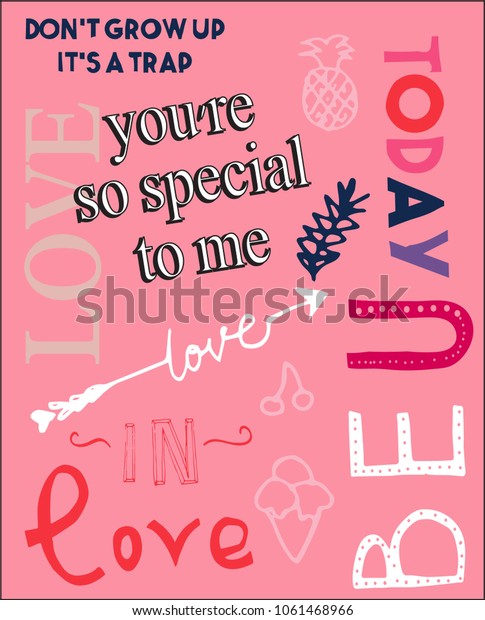 Cute Text Doodles Collection Stock Vector (Royalty Free) 1061468966 ...