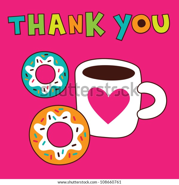 Cute Thank You Card Vector Illustration Stock Vector (Royalty Free ...