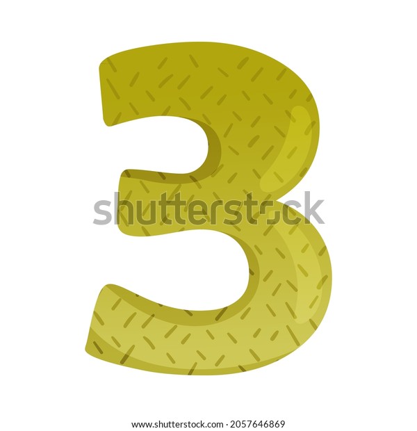 Cute Three Number 3 Childish Numeral Stock Vector (Royalty Free ...