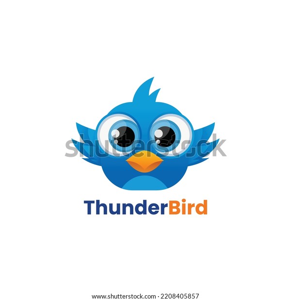 Cute Thunderbird Big Eyes Vector Illustration Stock Vector (Royalty ...