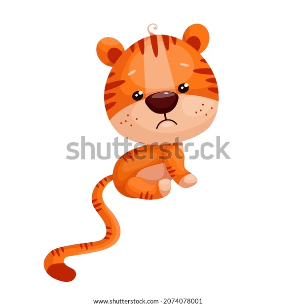Cute Tiger Cub Sad Symbol 2022 Stock Vector (Royalty Free) 2074078001 ...