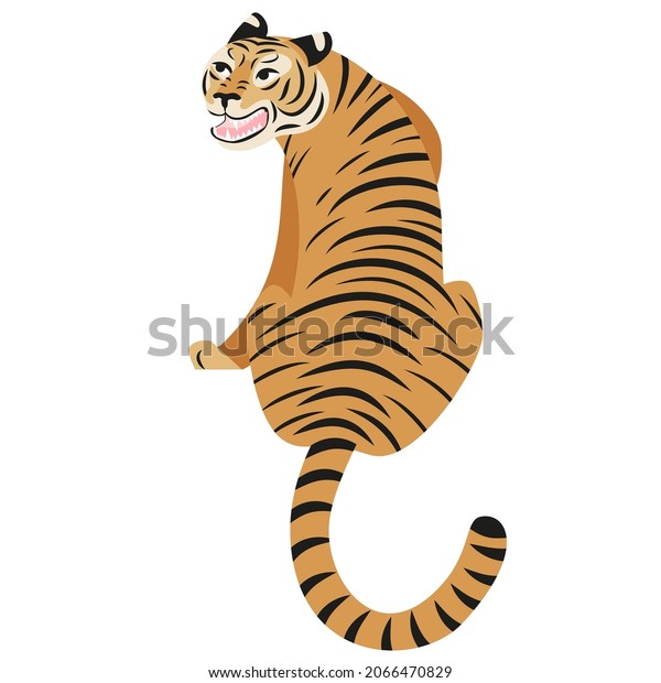 Cute Tiger Illustration Cartoon Simple Style Stock Vector (Royalty Free ...