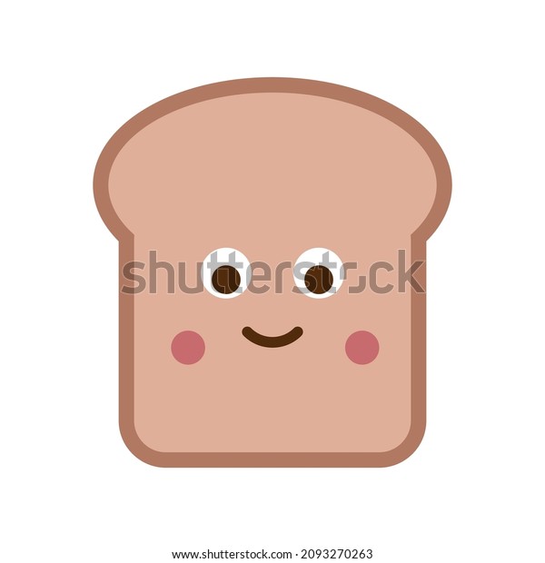 Cute Toast Bread Face Character Vector Stock Vector (Royalty Free ...