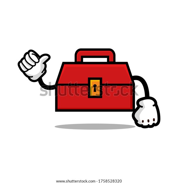 Cute Toolbox Mascot Chartoon Character Stock Vector (Royalty Free ...