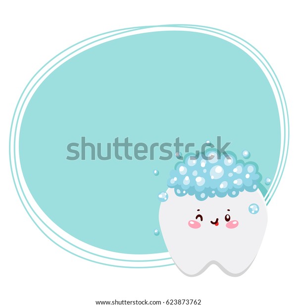Cute Tooth Bubbles Foam Cartoon Character Stock Vector (Royalty Free ...