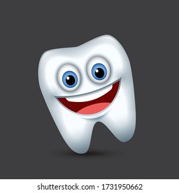 Cute Tooth Emoticon Emoji Vector Illustration Stock Vector (Royalty ...