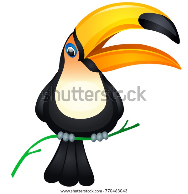 Cute Toucan Open Beak Isolated On Stock Vector (Royalty Free) 770463043 ...