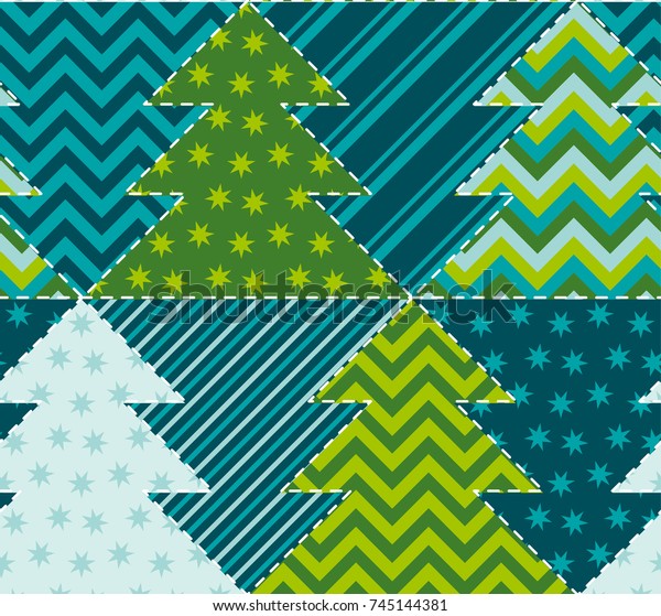 Cute Traditional Patchwork Concept Seamless Pattern Stock Vector ...