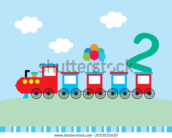 Cute Train Cartoon 2 Years Old Stock Vector (Royalty Free) 2033031620 ...