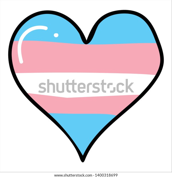 Cute Transgender Heart Cartoon Vector Illustration Stock Vector ...
