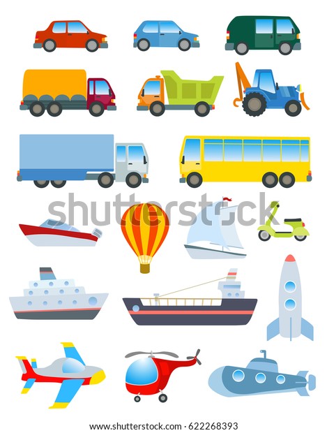 Cute Transport Set Simple Cartoon Road: เวกเตอร์สต็อก (ปลอดค่าลิขสิทธิ์ ...