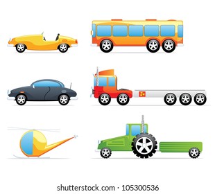 Cute Transportation Icons Stock Vector (Royalty Free) 105300536 ...