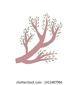 Cute Tree Branch Illustration Hand Drawn Stock Vector (Royalty Free ...