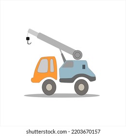 Cute Truck Crane Funny Linear Drawing Stock Vector (Royalty Free ...