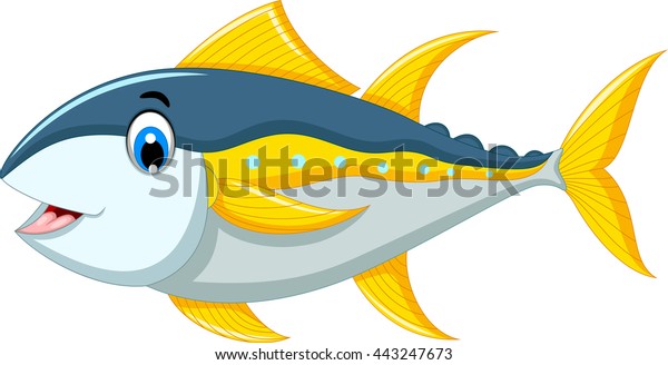 Cute Tuna Fish Cartoon Stock Vector (Royalty Free) 443247673