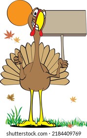 Cute Turkey Thanksgiving Message Stock Vector (Royalty Free) 2184409769 ...