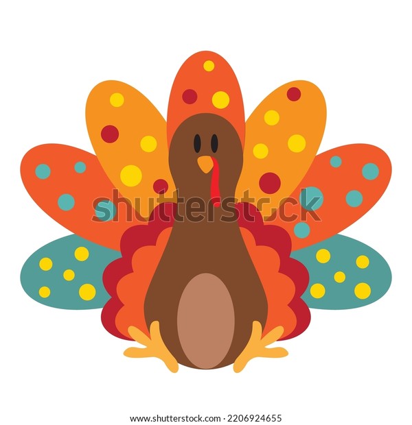 Cute Turkey Vector Cartoon Illustration Stock Vector (Royalty Free ...