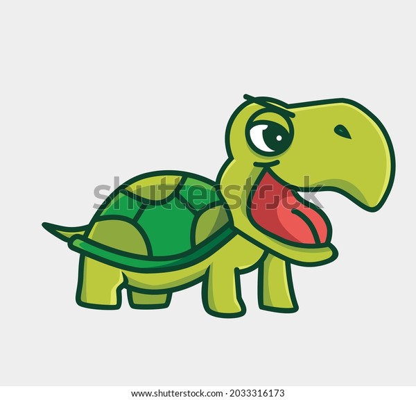 Cute Turtle Angry Cartoon Animal Nature Stock Vector (Royalty Free ...