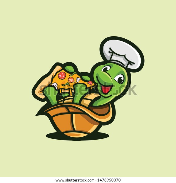 Cute Turtle Eat Pizza Character Vector Stock Vector (Royalty Free ...