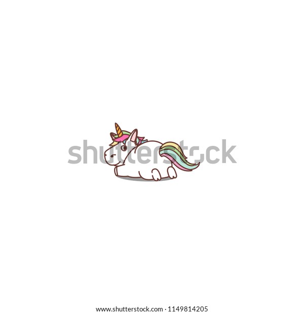 Cute Unicorn Cartoon Back View Unicorn Stock Vector (Royalty Free ...